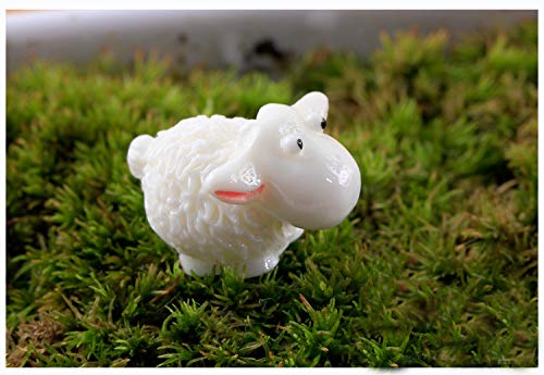 X Hot Popcorn 30 Pcs Miniature Sheeps Mini Garden Herd of Sheeps Moss Micro Landscape Decoration DIY Resin Home Decor Animals Micro Fairy Garden(15Male Sheep+ 15Mother Sheep),Sheep