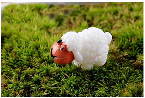 X Hot Popcorn 30 Pcs Miniature Sheeps Mini Garden Herd of Sheeps Moss Micro Landscape Decoration DIY Resin Home Decor Animals Micro Fairy Garden(15Male Sheep+ 15Mother Sheep),Sheep