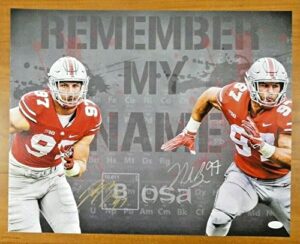 joey bosa rick bosa signed 16×20 ohio state football photo jsa sticker no card