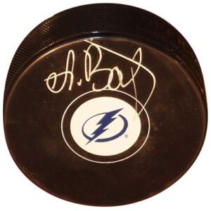 andrei vasilevskiy autographed tampa bay lightning hockey puck – jsa witness