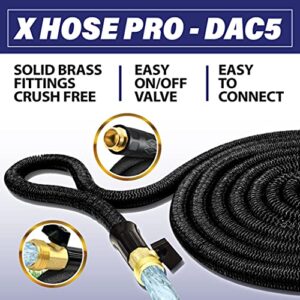 Xhose Pro Garden Hose, 50 Foot Expandable Garden Hoses, Tough & Flexible Water Hose, Lightweight, Solid Brass Fittings, Kink Free, Easy to Use & Store