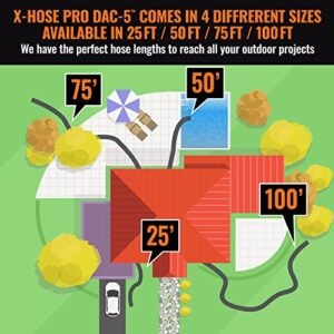 Xhose Pro Garden Hose, 50 Foot Expandable Garden Hoses, Tough & Flexible Water Hose, Lightweight, Solid Brass Fittings, Kink Free, Easy to Use & Store