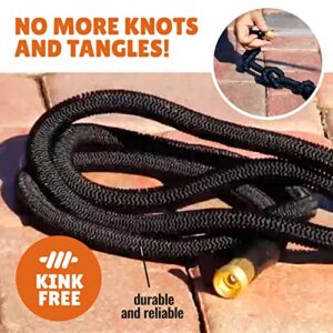 Xhose Pro Garden Hose, 50 Foot Expandable Garden Hoses, Tough & Flexible Water Hose, Lightweight, Solid Brass Fittings, Kink Free, Easy to Use & Store