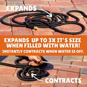 Xhose Pro Garden Hose, 50 Foot Expandable Garden Hoses, Tough & Flexible Water Hose, Lightweight, Solid Brass Fittings, Kink Free, Easy to Use & Store