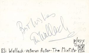 eli wallach veteran actor the misfits movie autograph signed index card jsa coa