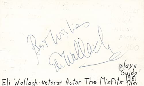 Eli Wallach Veteran Actor The Misfits Movie Autograph Signed Index Card JSA COA