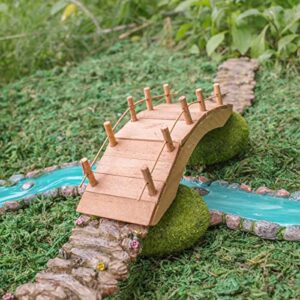 TG,LLC Treasure Gurus Miniature Wooden Arch Bridge Fairy Garden Ornament Outdoor Dollhouse Decor Supply