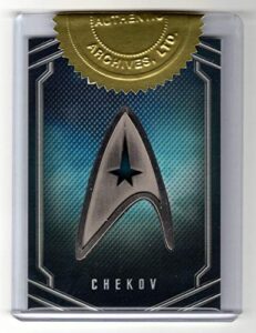 2017 rittenhouse archives star trek beyond uniform command badge ub6a anton yelchin as chekov archive box exclusive card