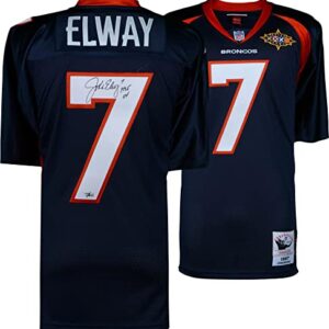 John Elway Denver Broncos Autographed Blue Mitchell & Ness 1997 Throwback Authentic Jersey with "HOF 2004" Inscription - Autographed NFL Jerseys