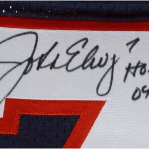 John Elway Denver Broncos Autographed Blue Mitchell & Ness 1997 Throwback Authentic Jersey with "HOF 2004" Inscription - Autographed NFL Jerseys