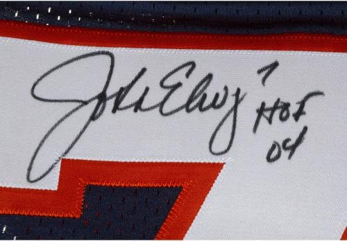 John Elway Denver Broncos Autographed Blue Mitchell & Ness 1997 Throwback Authentic Jersey with "HOF 2004" Inscription - Autographed NFL Jerseys