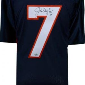 John Elway Denver Broncos Autographed Blue Mitchell & Ness 1997 Throwback Authentic Jersey with "HOF 2004" Inscription - Autographed NFL Jerseys