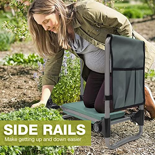 Gardening Seat Garden Kneeler and Seat Workbench Gardening Workseats Foldable Garden Seat Bench with Soft EVA Kneeling Pad for Gardening Tool Bag 2 in1 PRESS FOLDING Waterproof Gardening Gifts 330lbs