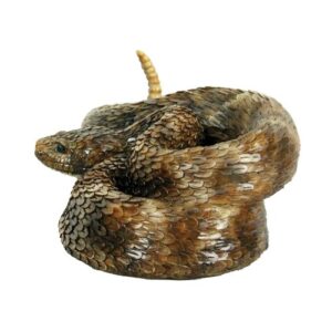 Western Diamondback Rattlesnake S by Michael Carr Designs - Outdoor Snake Figurine for gardens, patios and lawns (80058),Brown