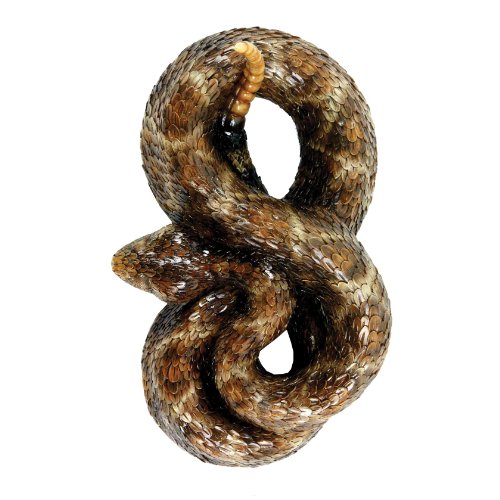 Western Diamondback Rattlesnake S by Michael Carr Designs - Outdoor Snake Figurine for gardens, patios and lawns (80058),Brown