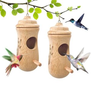 2pcs hummingbird house 2022 new for outside wooden hanging hummingbird houses garden decor pet cottage