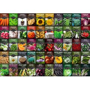 Survival Garden Seeds Homesteader Seed Vault - Vegetable Herb & Flower Seed Bank - 50 Heirloom Non-GMO Varieties for Planting & Growing Victory Gardens - Survival Food Emergency Preparedness Gear Kit