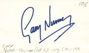 gary numan musician singer hit song cars pop music signed index card jsa coa