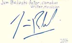 jim belushi comedian actor movie autographed signed index card jsa coa