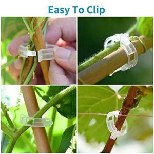 GSINODRS 200Pcs Plant Support Clips, Garden Support Clips, Garden Clips, Grape Vine, Tomato Vine Vegetables Plants Trellis Clips to Grow Upright Makes Plants Healthier