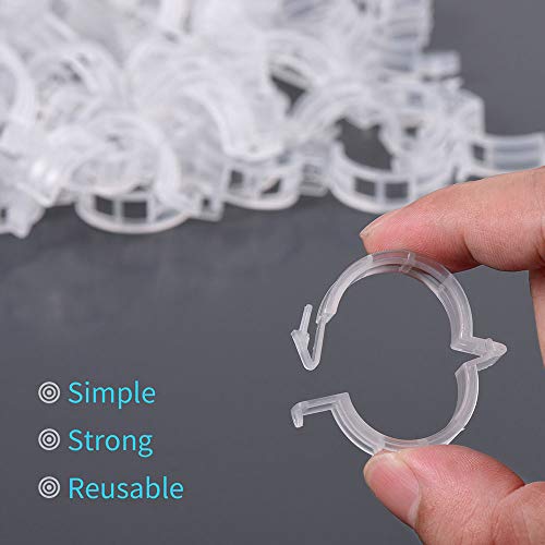 GSINODRS 200Pcs Plant Support Clips, Garden Support Clips, Garden Clips, Grape Vine, Tomato Vine Vegetables Plants Trellis Clips to Grow Upright Makes Plants Healthier