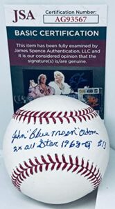 john blue moon odom athletics a’s signed mlb baseball ball 2x all star insc. jsa – autographed baseballs