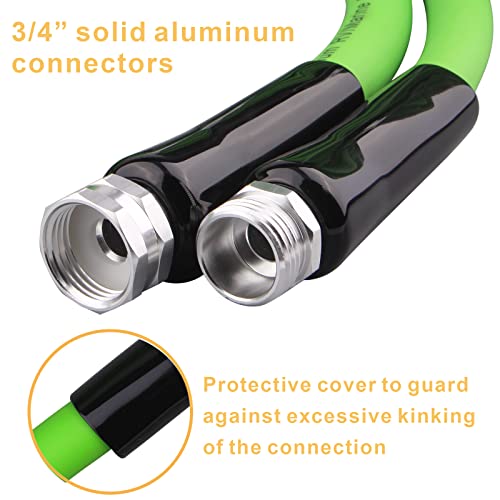 DERPIPE Heavy Duty Garden Hose - 5/8" x 50 ft, Flexible and Kink Resistant RV Safe Drinking Water Hose, with 3/4" GHT Solid Aluminum Connector