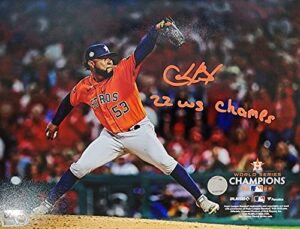 cristian javier signed 2022 ws 8×10 photo astros”22 ws champs” mlb holo – autographed mlb photos