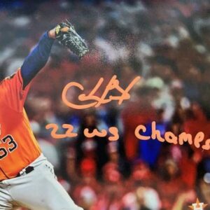 Cristian Javier Signed 2022 WS 8x10 Photo Astros"22 WS Champs" MLB Holo - Autographed MLB Photos