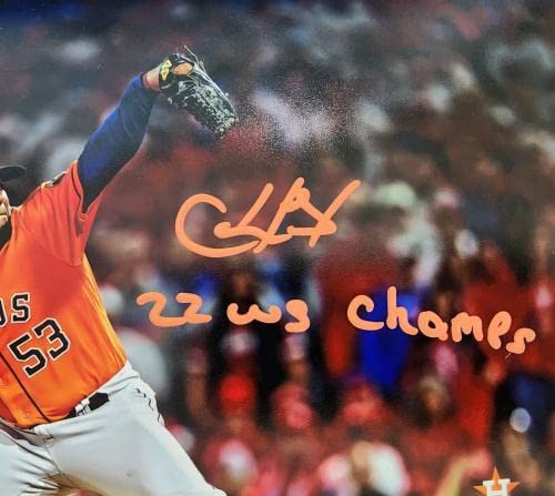 Cristian Javier Signed 2022 WS 8x10 Photo Astros"22 WS Champs" MLB Holo - Autographed MLB Photos