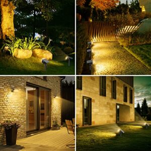 MinPea Solar Spot Lights Outdoor, [57 LED/10 Pack] Solar Lights Outdoor IP65 Waterproof, 3 Modes Solar Landscape Spotlights, Solar Powered Garden Yard Light for Patio Pathway Driveway Pool(Warm White)