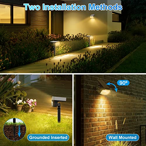 MinPea Solar Spot Lights Outdoor, [57 LED/10 Pack] Solar Lights Outdoor IP65 Waterproof, 3 Modes Solar Landscape Spotlights, Solar Powered Garden Yard Light for Patio Pathway Driveway Pool(Warm White)