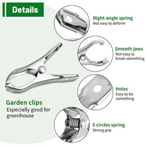 40PCS Greenhouse Clips, Stainless Steel Garden Clips, Plant Clips for Outdoors Hanging Heavy Duty Forest Cloth Blankets Netting Freeze Protection Outside Accessories Garden Hoops Cover Shade Supplies