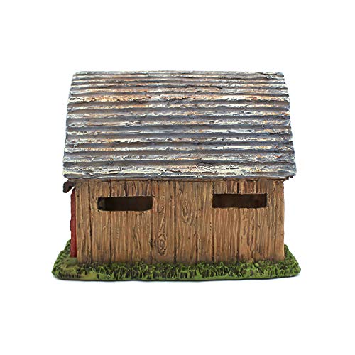 NW Wholesaler Fairy Garden Miniature Barn House with Working Door - 7 Inch Fairy Garden Home Detailed Fairy Garden House with Working Door