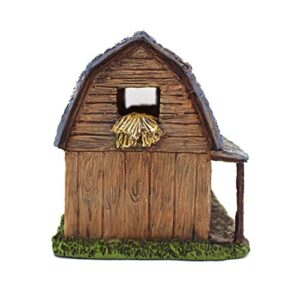 NW Wholesaler Fairy Garden Miniature Barn House with Working Door - 7 Inch Fairy Garden Home Detailed Fairy Garden House with Working Door