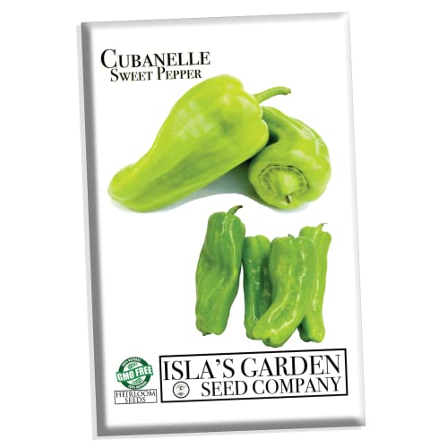 "Cubanelle" Sweet Pepper Seeds for Planting, 100+ Heirloom Seeds Per Packet, (Isla's Garden Seeds), Non GMO Seeds, Botanical Name: Capsicum annuum, Great Home Garden Gift