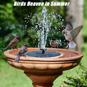 SZMP Solar Fountain Pump for Bird Bath, 4W Solar Powered Fountain Built-in 4000 Battery with 7 Color LED Lights, Outdoor Water Fountain with 7 Nozzle and 4 Fixers for Garden, Patio, Pond, and Pool