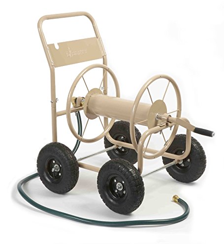 Liberty Garden 870-M1-2 Industrial 4-Wheel Garden Hose Reel Cart, Holds 300-Feet of 5/8-Inch Hose - Tan