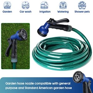 6 Pieces Garden Hose Nozzle Sprayer ABS Water Hose Spray Nozzle Garden Sprayer Hose Hand Sprayer for Hose Water Hose Nozzle for Watering Plants Lawn Garden Cleaning Showering Pets Washing Cars Blue