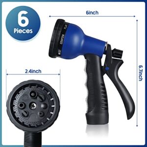 6 Pieces Garden Hose Nozzle Sprayer ABS Water Hose Spray Nozzle Garden Sprayer Hose Hand Sprayer for Hose Water Hose Nozzle for Watering Plants Lawn Garden Cleaning Showering Pets Washing Cars Blue