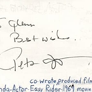 Peter Fonda Actor Producer Wyatt in Easy Rider Movie Signed Index Card JSA COA