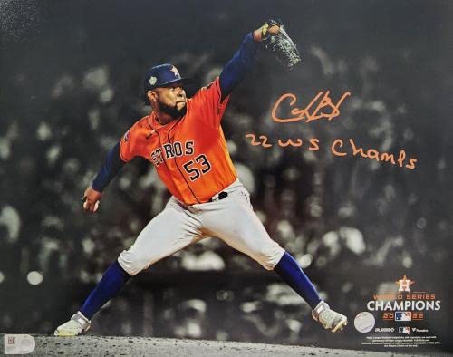 Cristian Javier Signed 2022 WS 11x14 Photo Astros"22 WS Champs" MLB Holo - Autographed MLB Photos