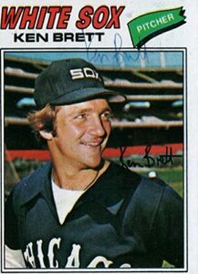 1977 topps ken brett deceassed signed baseball card with jsa coa