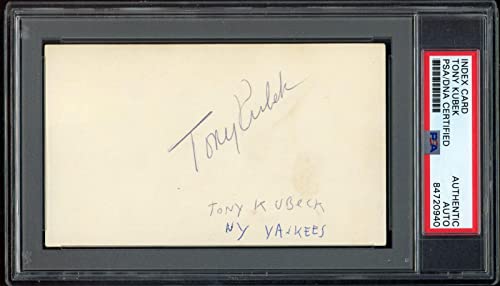 Tony Kubek Autographed/Inscribed 3x5 Index Card New York Yankees PSA/DNA - MLB Cut Signatures