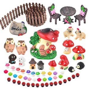 zealor miniature ornaments kit fairy garden accessories set terrarium kit miniature houses and figurines garden decor