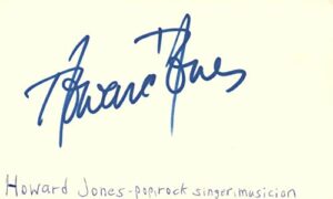 howard jones singer musician pop rock music signed index card jsa coa