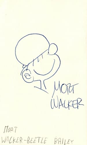 Mort Walker Cartoonist Beetle Bailey Autographed Signed Index Card JSA COA