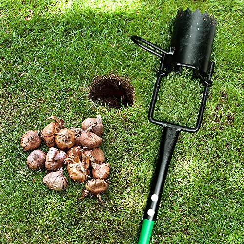 Altdorff 5-in-1 Lawn and Garden Tool, Updated Bulb Planter Long Handle for Digging, Weeding, Soil Sampler, Transplanting, Sod Plugger