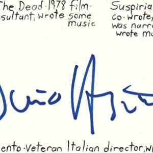 Dario Argento Italian Director Movie Autographed Signed Index Card JSA COA