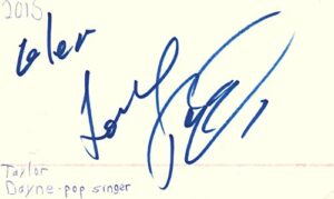 taylor dayne singer pop music signed index card jsa coa